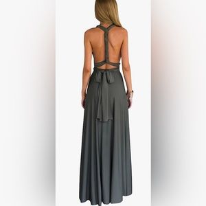 Lulus | Dresses | Nwt Gray Maxi Dress One Dress Worn Multiple Ways Fun ...